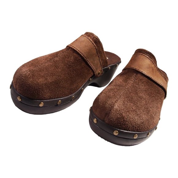 CROCS | Shoes | Crocs Brown Suede Mule Clogs Ladies Size 8 Low Heel ...